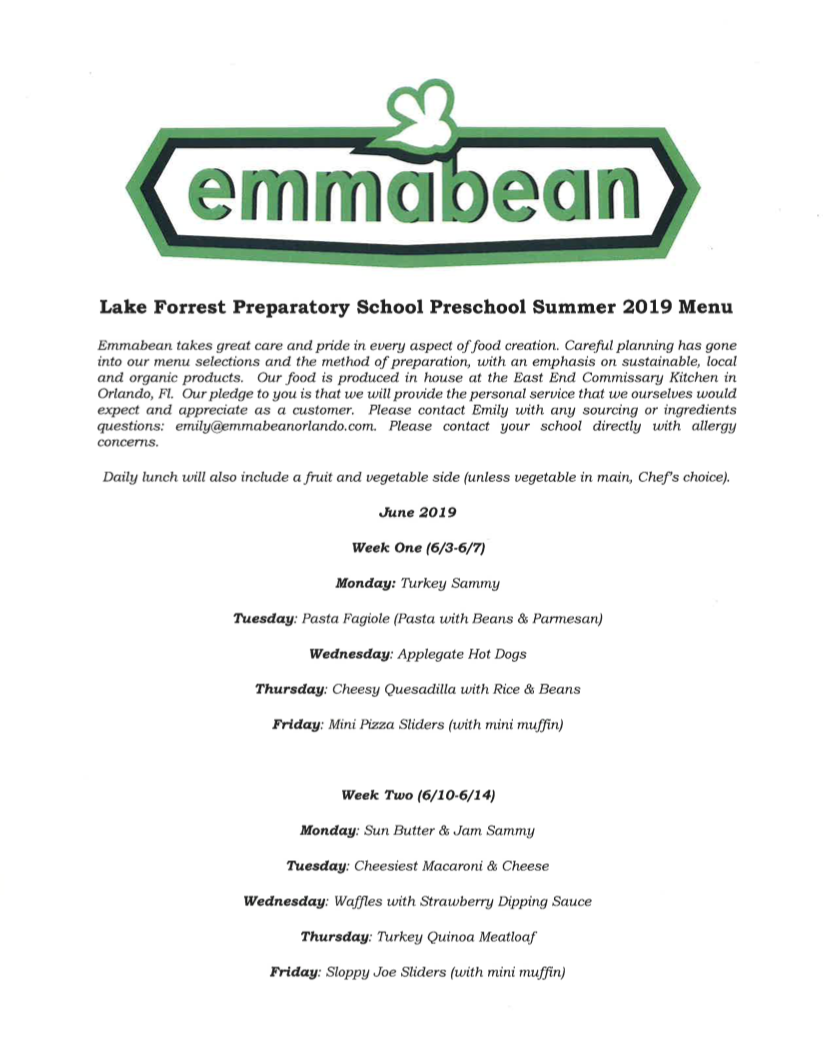 Orlando Florida Private Schools Menu | Lake Forrest